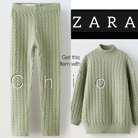 Zara | Matching Sets | Zara Coord Set Cable Knit Leggings Sweater ...